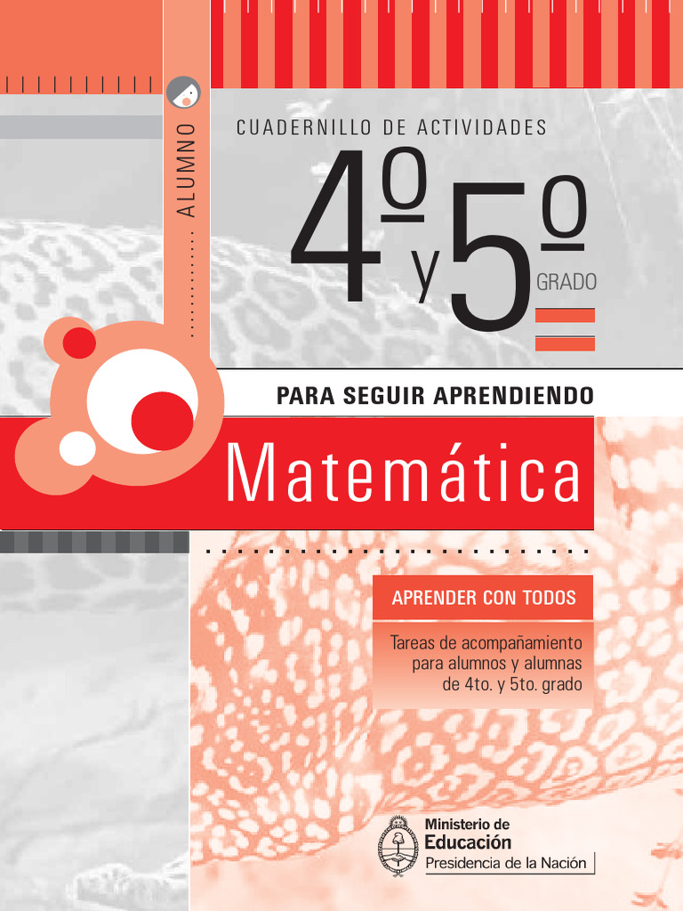 Cuadernillo de Matemáticas 4º y 5º Grado | PDF | Matemáticas