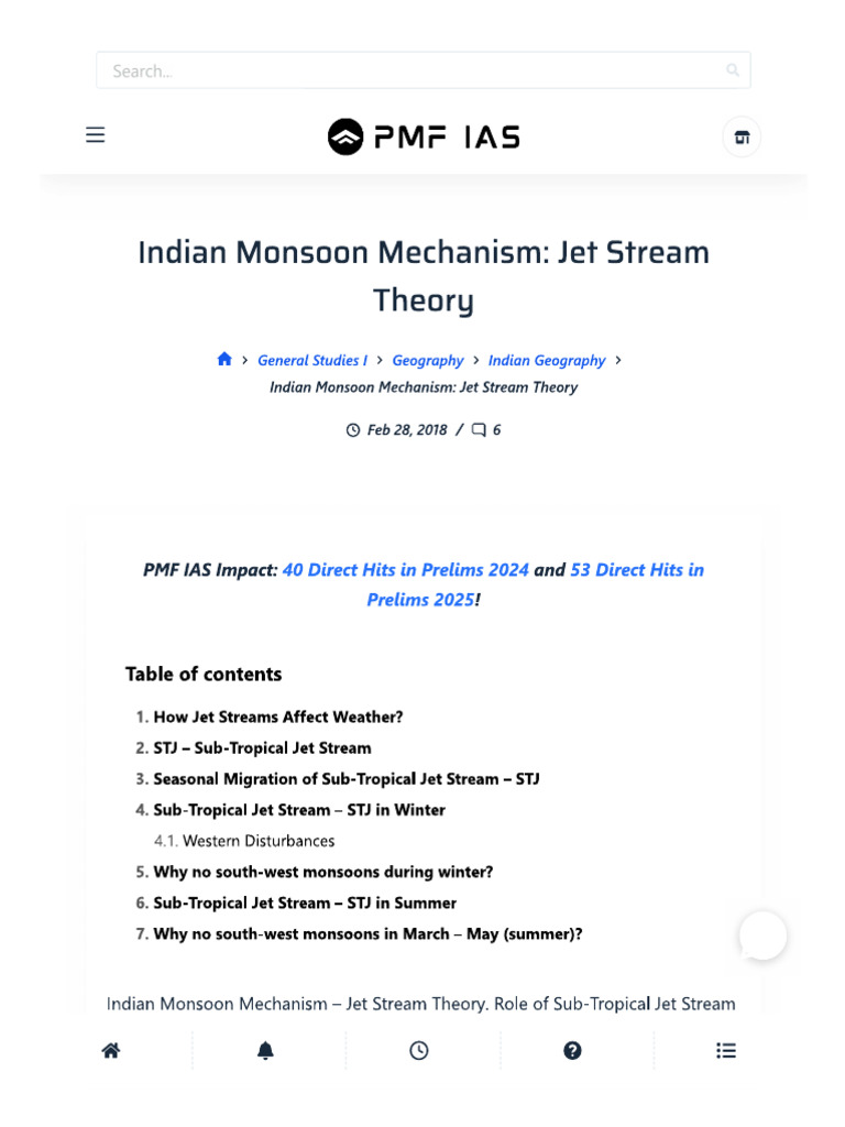 Jet Easterlies Effect On Indian Monsoon | PDF