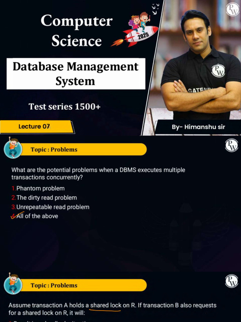 Database Management System 07 Class Notes | PDF