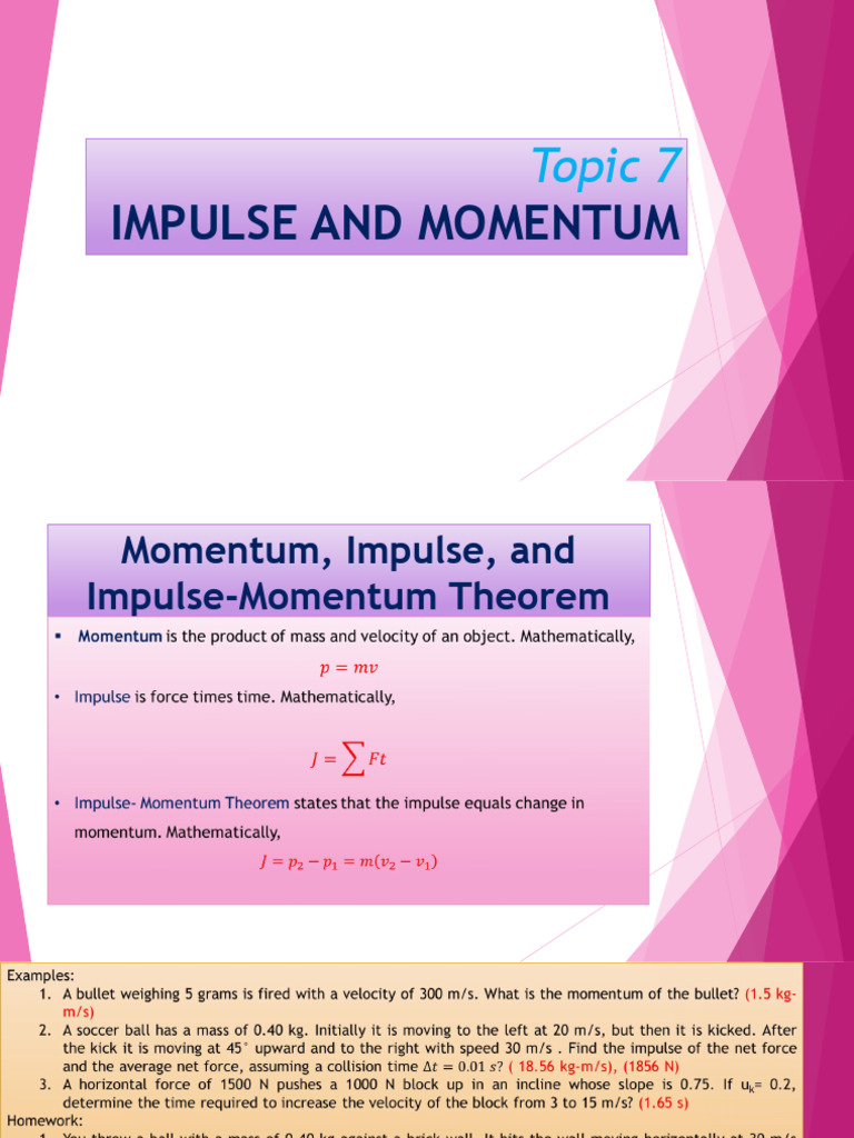 Impulse and Momentum Concepts Explained | PDF | Collision | Momentum