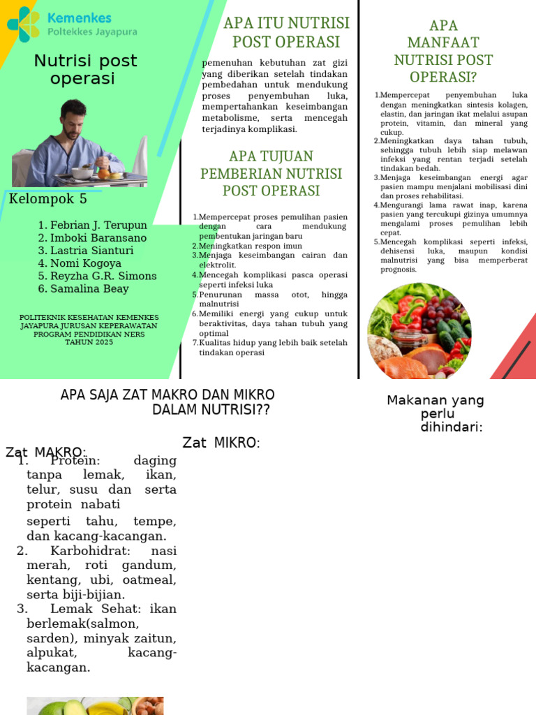 Nutrisi Penting Pasca Operasi untuk Pemulihan | PDF