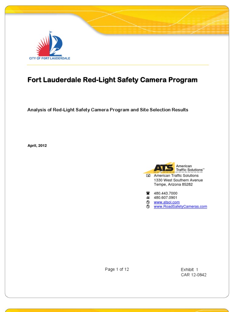 Fort Lauderdale Red Light Report April 2012 | PDF | Traffic | Traffic Light