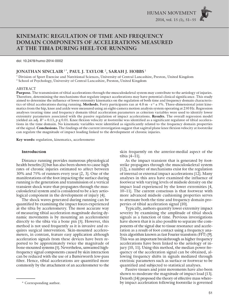 Kinematics of Tibial Accelerations in Running | PDF | Pelvis | Kinematics