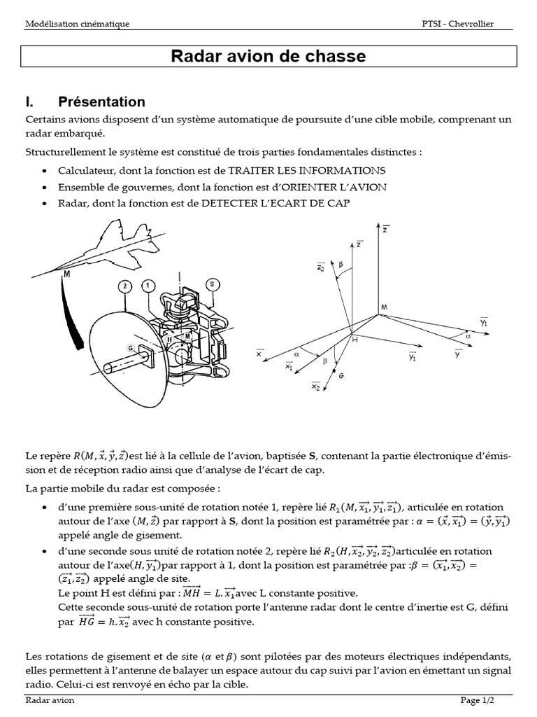 Radar d'Avion de Chasse : Modélisation | PDF | Cinématique | Radar