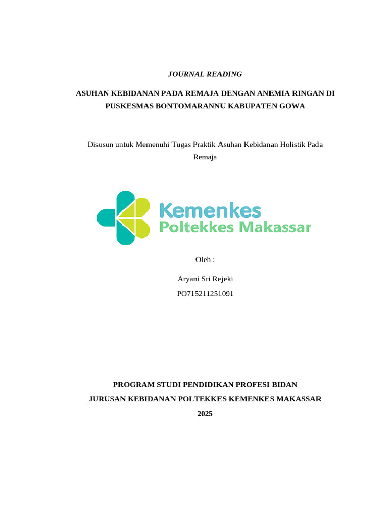 Journal Reading Anemia Ringan | PDF
