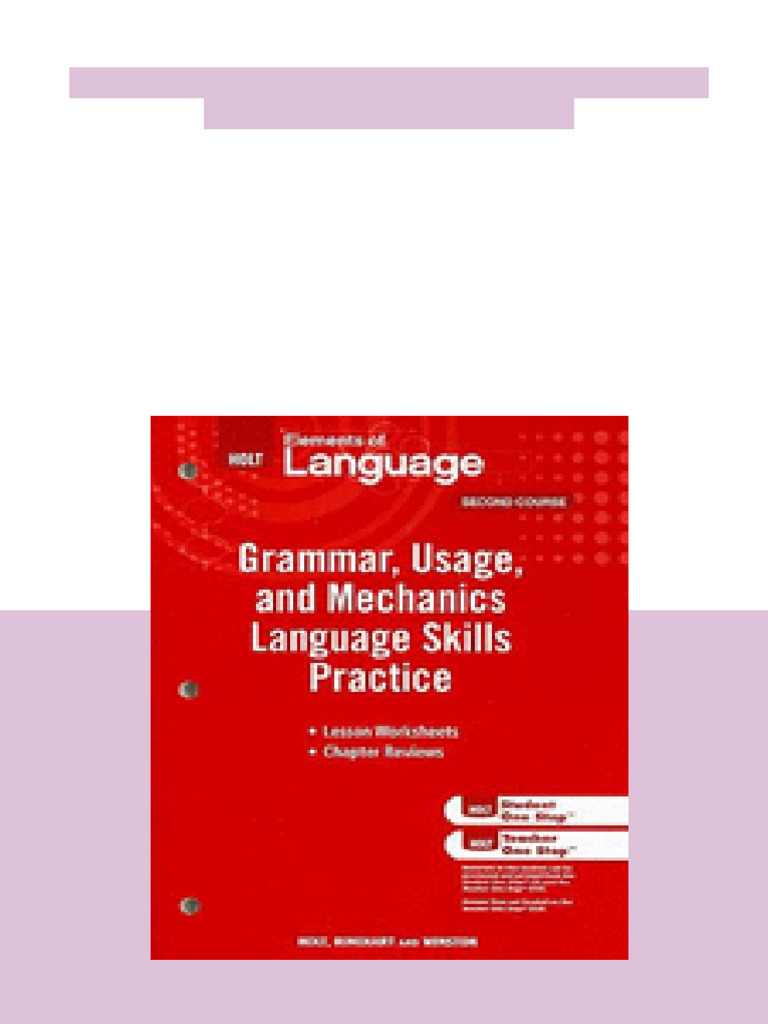 Elements of Language Grade 8 Grammar Usage and Mechanics Language ...