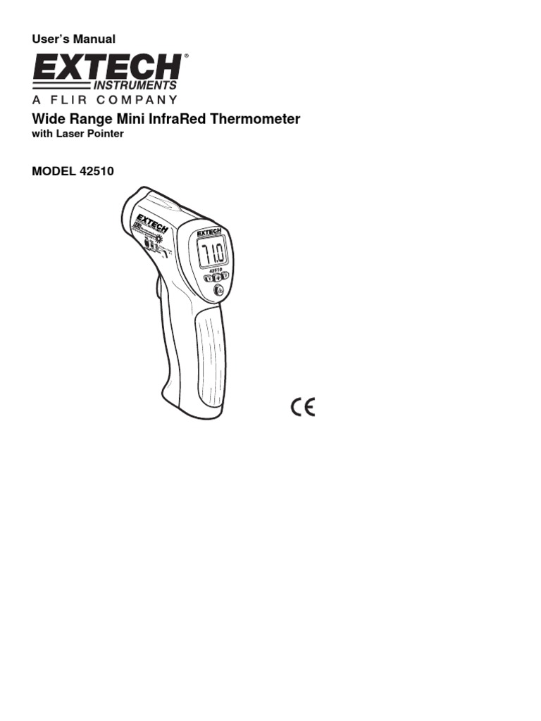 Manual - EXTECH Mini IR Thermometer 42510 - English User's Manual | PDF | Laser | Infrared