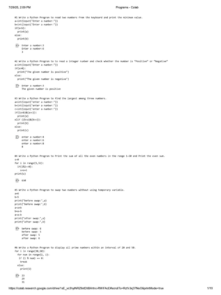 Python Programs | PDF