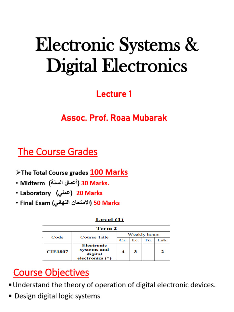 Digital Electronics Course Overview Pdf Digital Electronics Logic