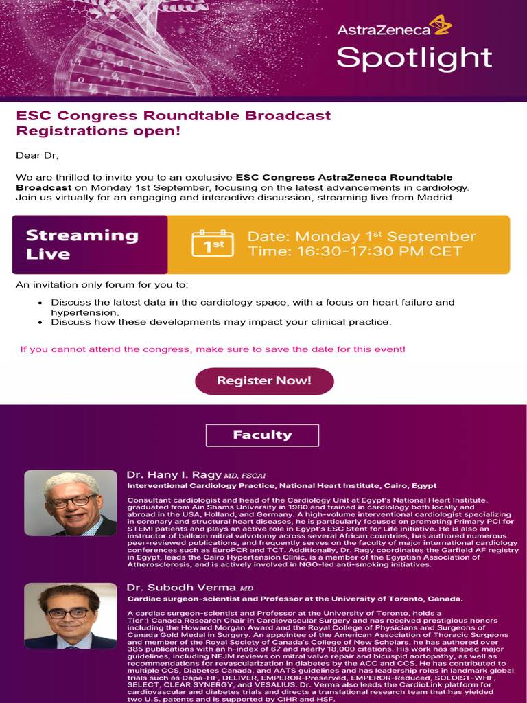 AstraZeneca ESC Congress Roundtable 2025 | PDF