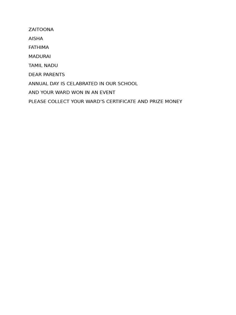 Annual Day Prize Collection Notice | PDF
