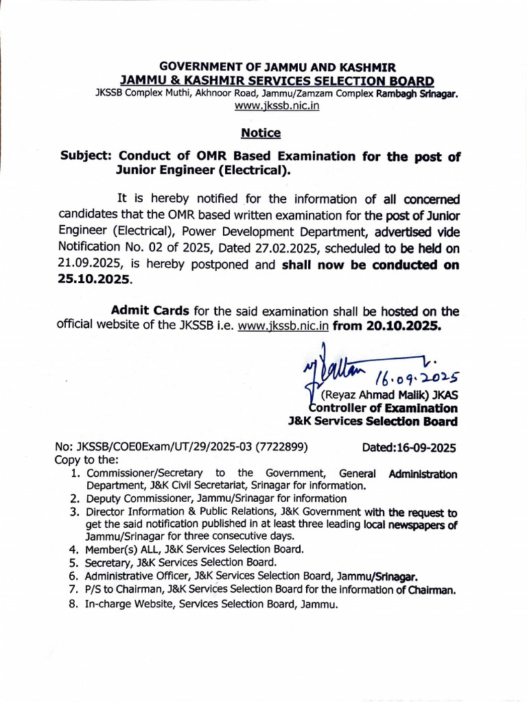 Notice Electrical 16092025 | PDF