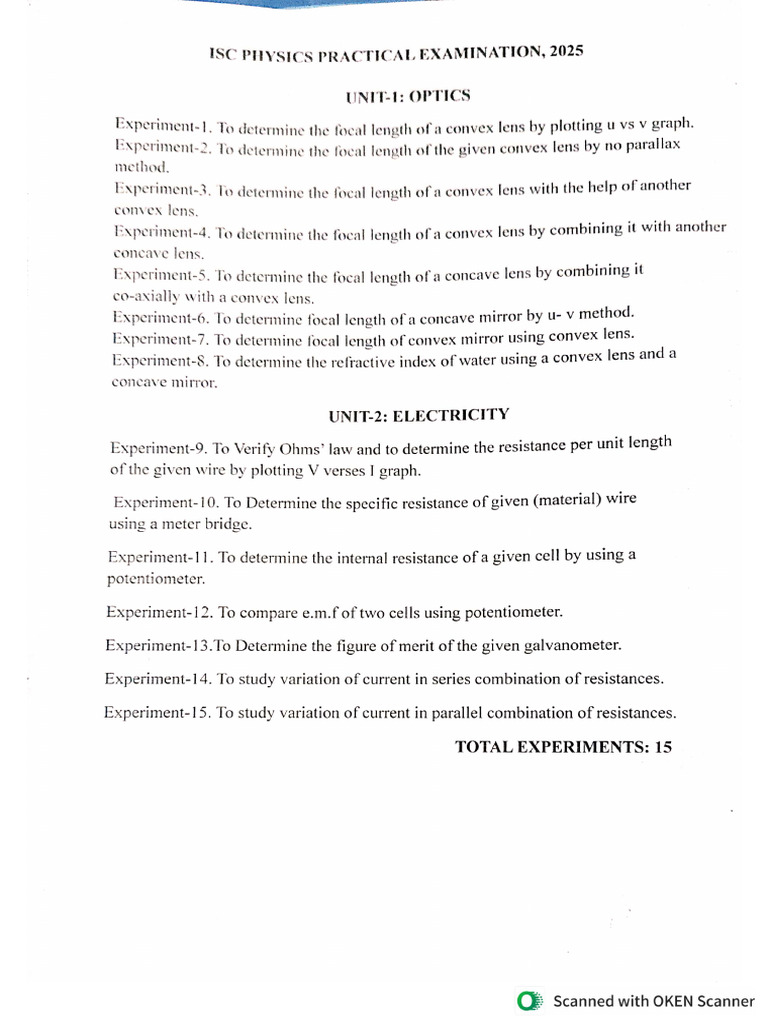 Physics List Of Experiments Gradexii Pdf