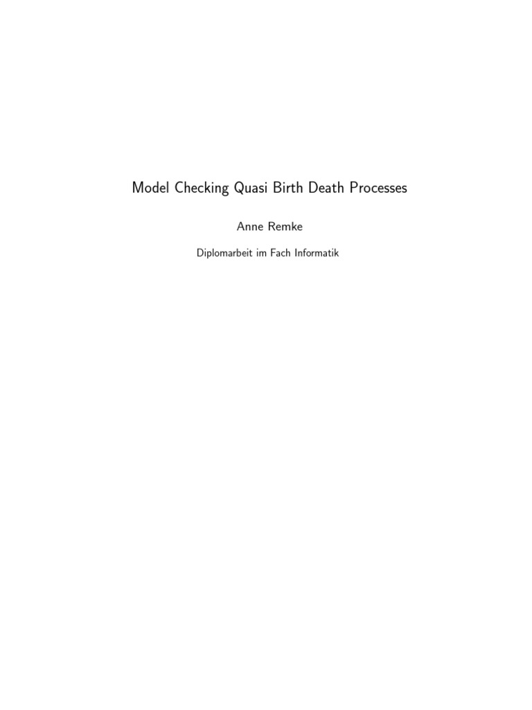 Model Checking Quasi Birth Death Processes | PDF | Markov Chain ...