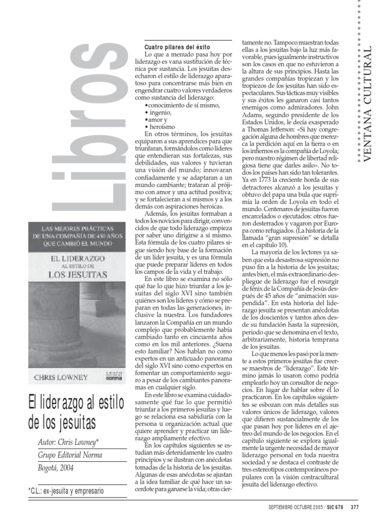 Liderazgo Jesuita | PDF | Sociedad de jesus | Liderazgo