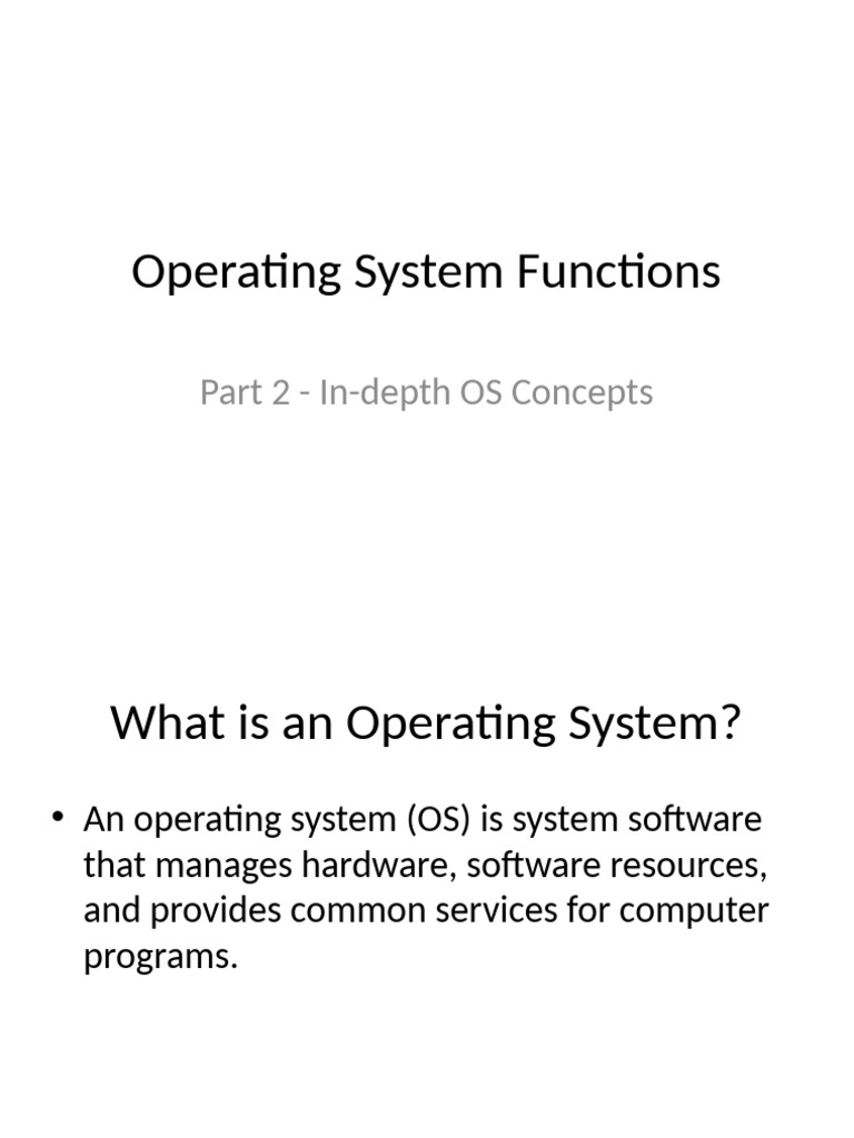 Operating System Functions Part2 | PDF