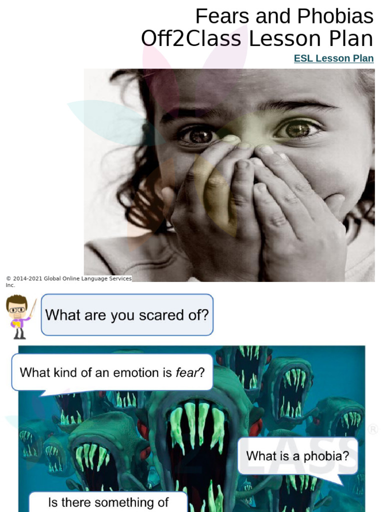 ESL Lesson Plan: Fears and Phobias | PDF