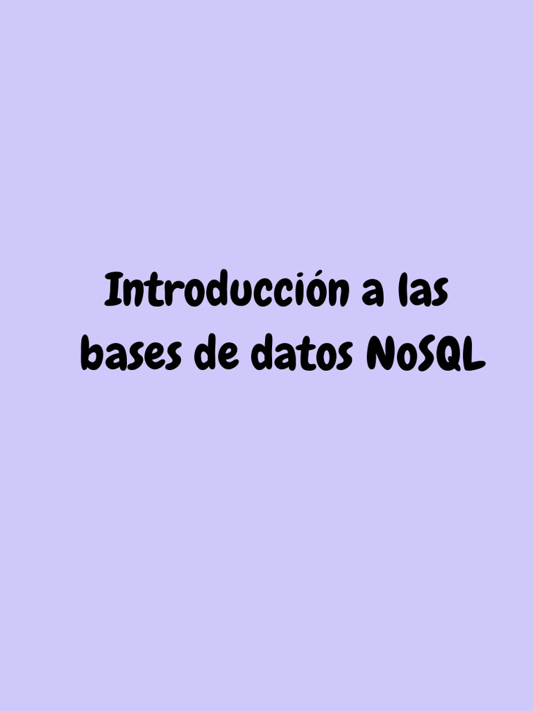 NoSQL | PDF | Bases de datos | No Sql