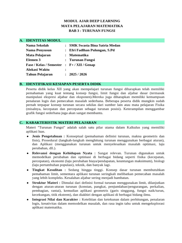 BAB 3 Turunan Fungsi Dan BAB 4 Integral | PDF