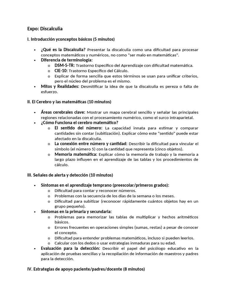 Entendiendo la Discalculia: Guía Completa | PDF | Memoria | Aprendizaje