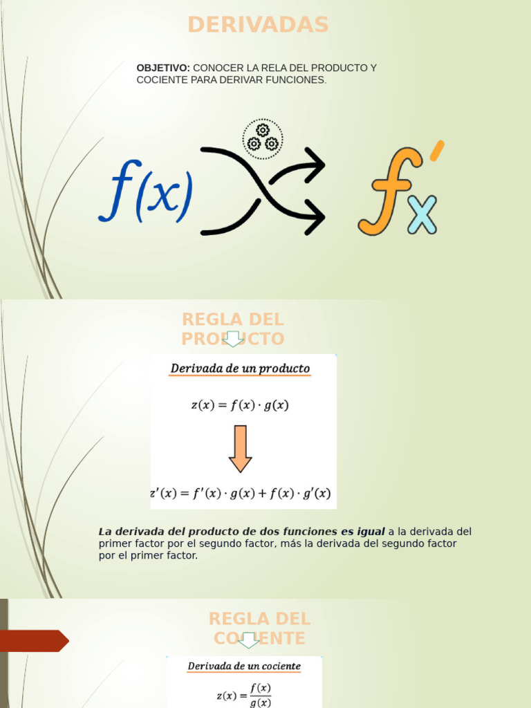 02 Derivada Producto y Cociente | PDF