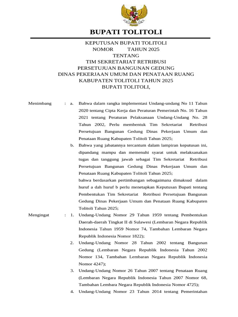 Draf SK Tim PBG 2025 Terbaru | PDF