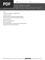Cambridge B2 Writing Practice Test | PDF