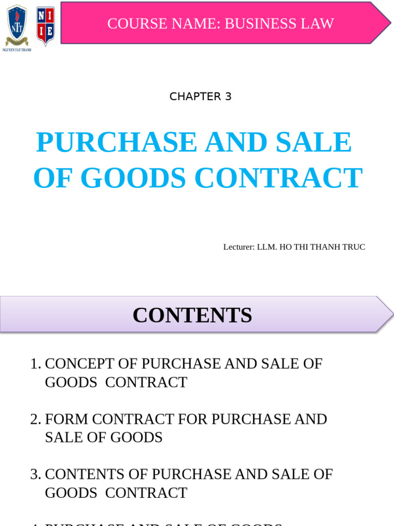 Purchase and Sale of Goods Contracts | PDF | Breach Of Contract | Damages