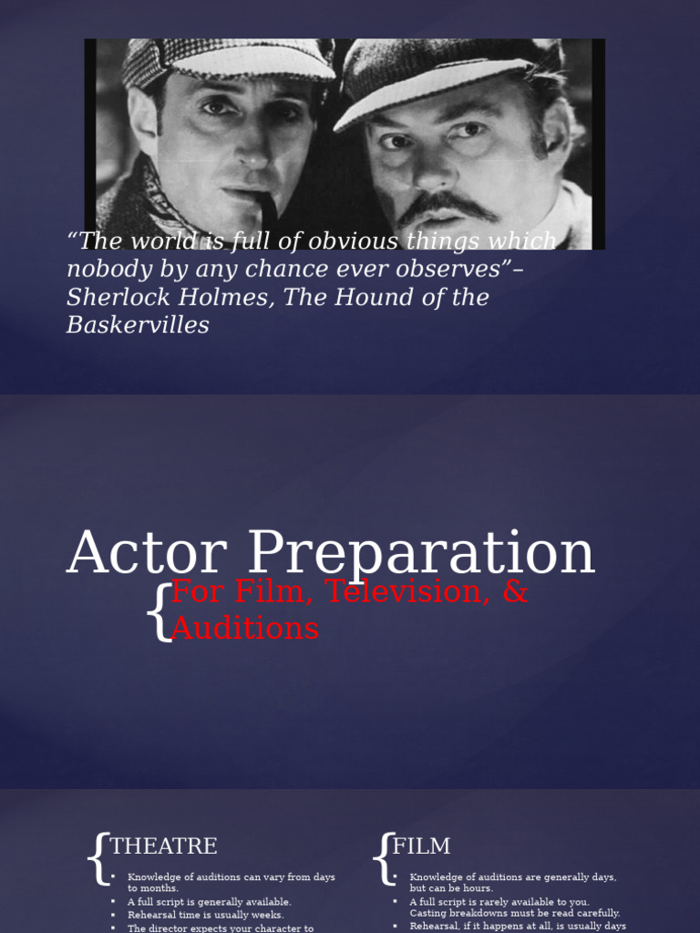 Actor Preparation For Film & Television | PDF | Dorothy Gale | Audition