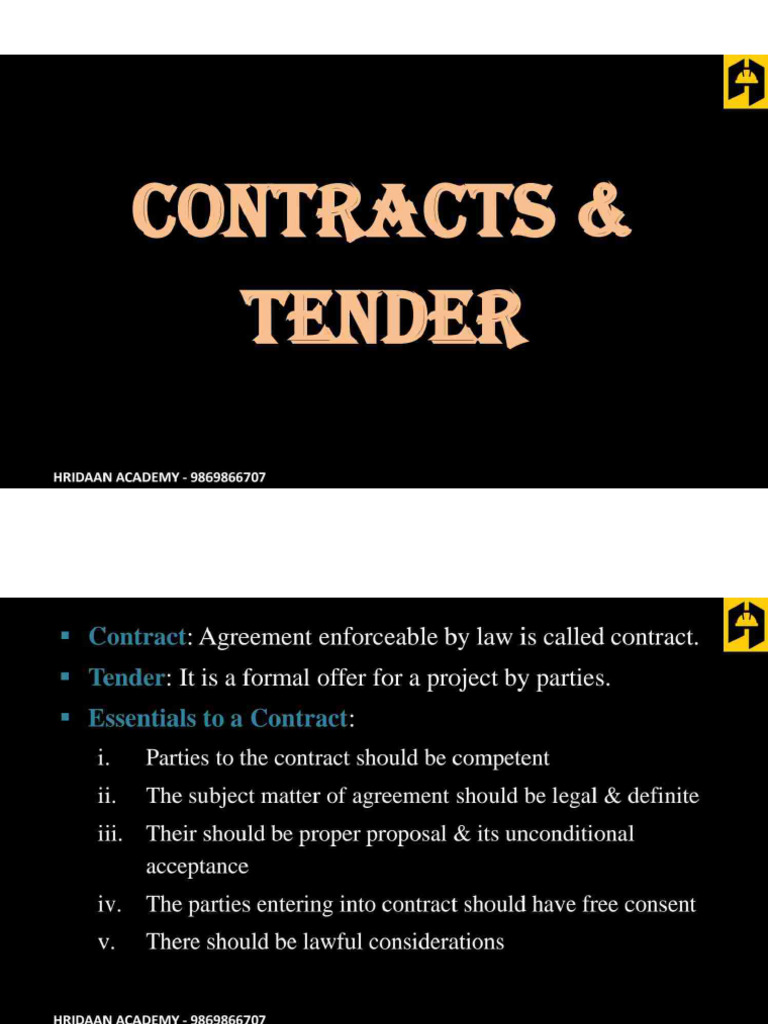Contracts & Tender | PDF