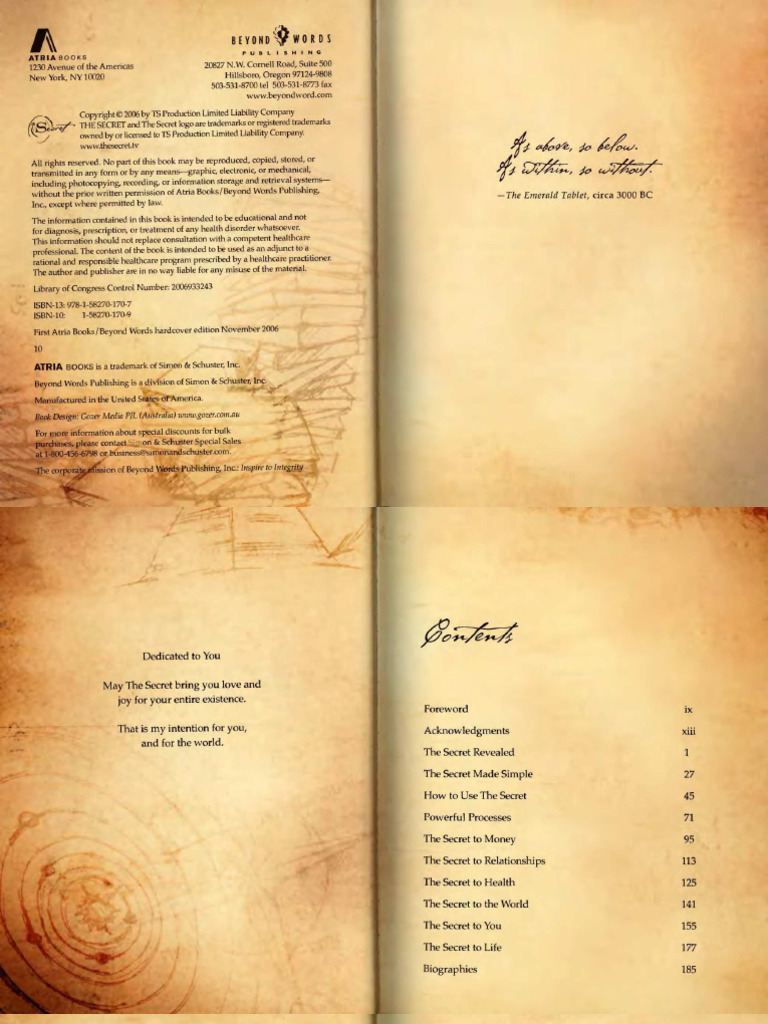 The Secret by Rhonda Byrne | PDF
