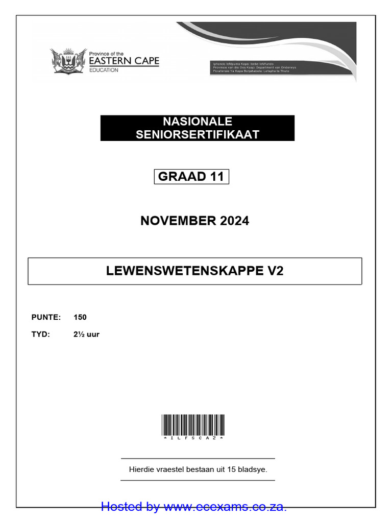 Life Sciences p2 Gr11 QP Nov2024 Afr D - Watermark | PDF