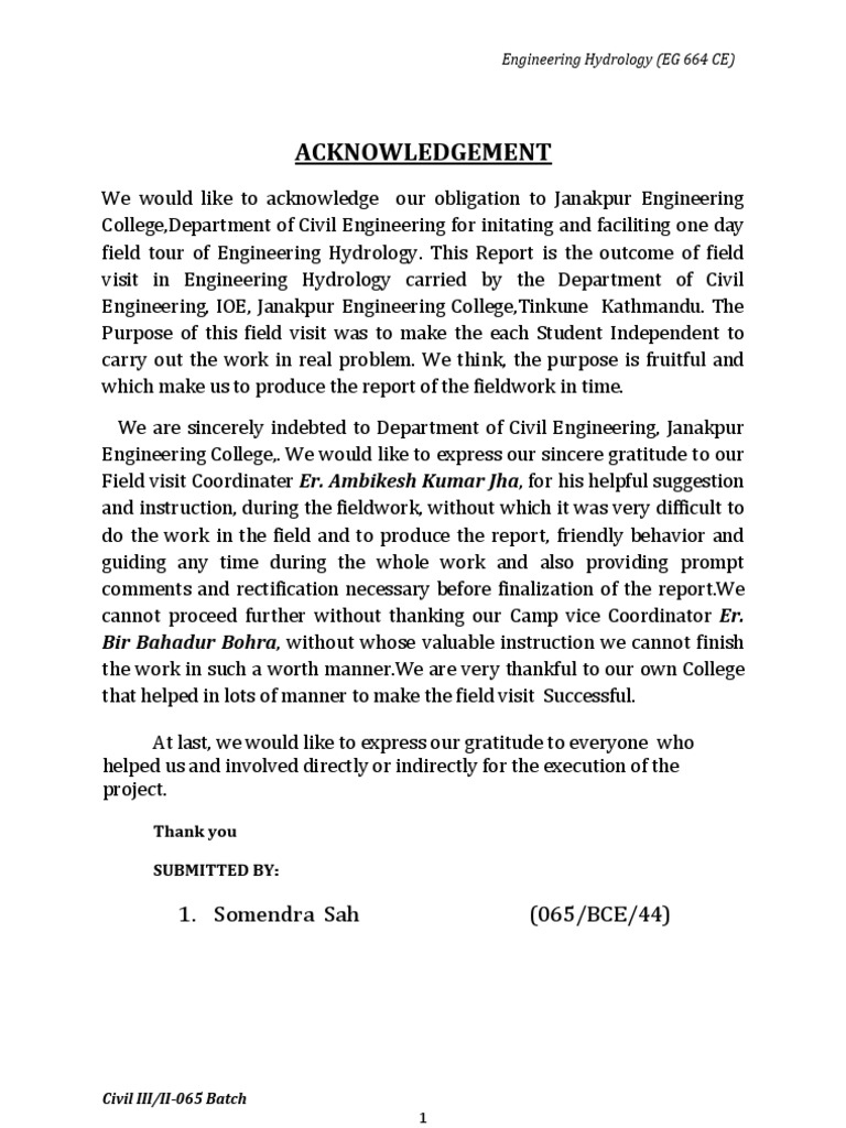 Engineering Hydrology Field Report | PDF | Rain | Hydrology