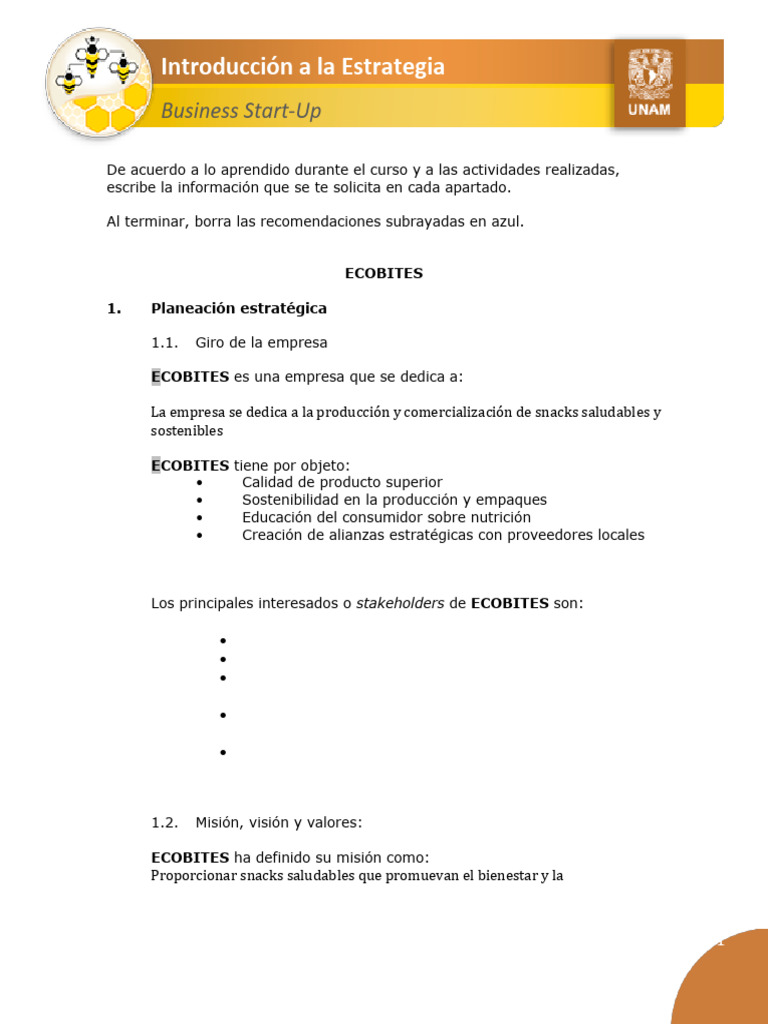 Estrategia de Negocio para ECOBITES | PDF | Marketing | Sustentabilidad