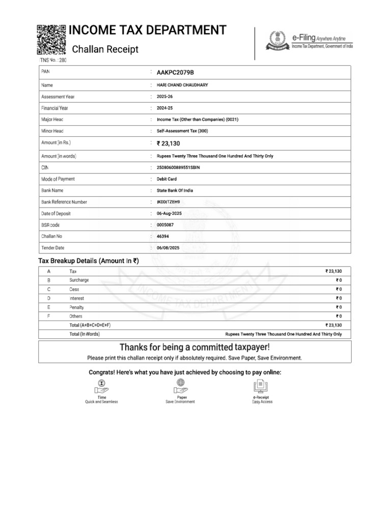 Challan 280 | PDF