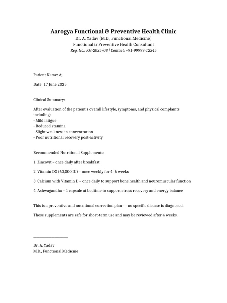 Mock Doctor Note Aj Yadav | PDF