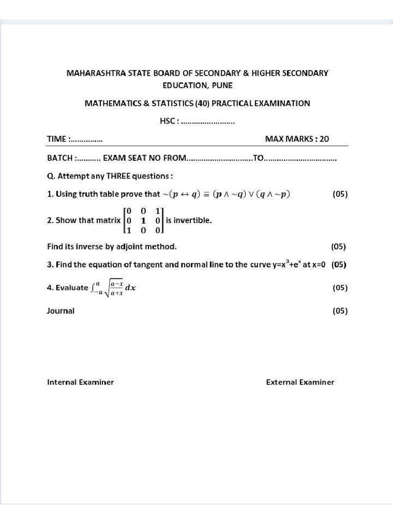 Xii Science Maths Practical | PDF