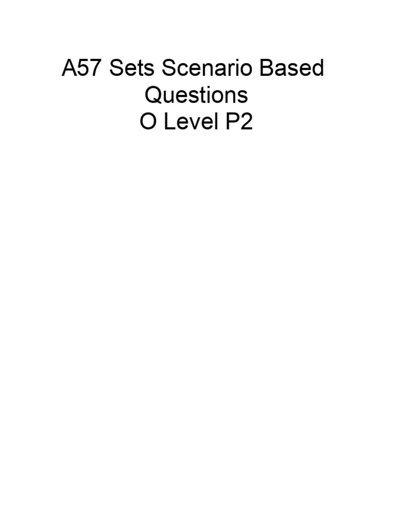 A57 Sets Scenario Based Questions | PDF | Mathematics