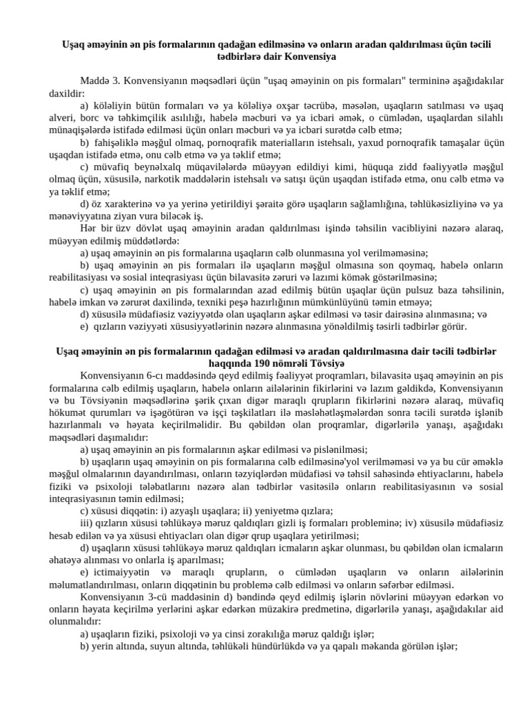 Konvensiyaların Konspekti | PDF