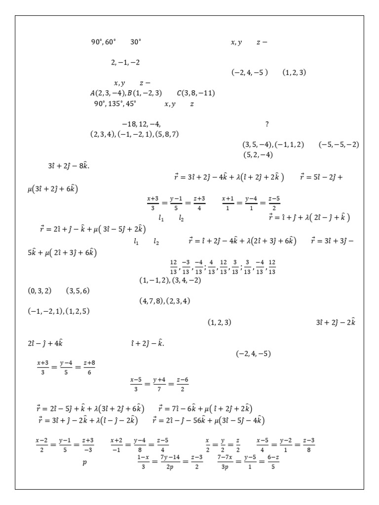 Three Dimensional Geometry Problems | PDF | Line (Geometry ...
