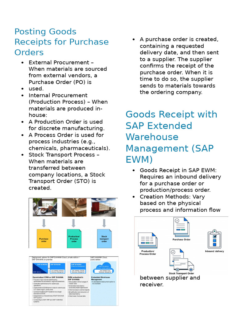 Posting Goods Receipts for POs | PDF