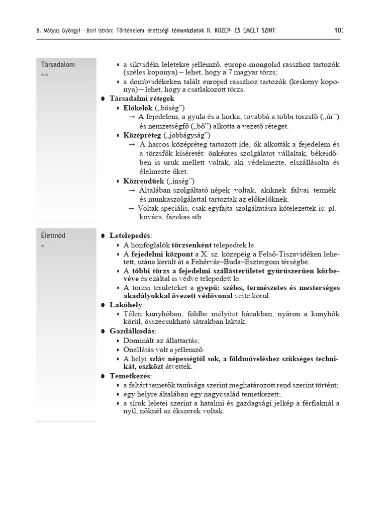 Tortenelem - . Erettsegi Temavazlatok II. Emelt Szint 19 | PDF