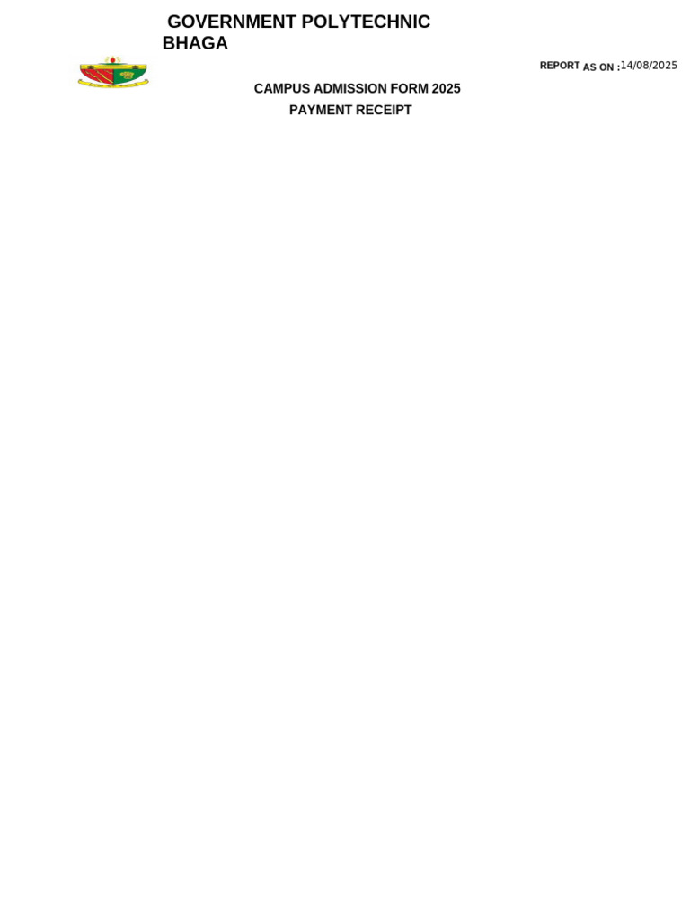 Admission Receipt | PDF