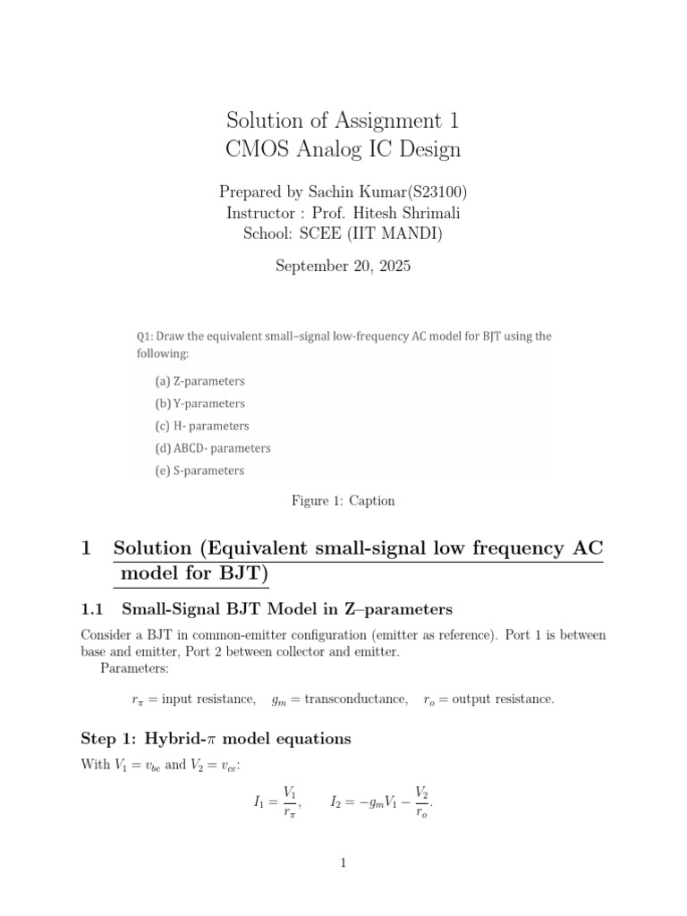 Assignment 1 New | PDF | Bipolar Junction Transistor | Field Effect Transistor