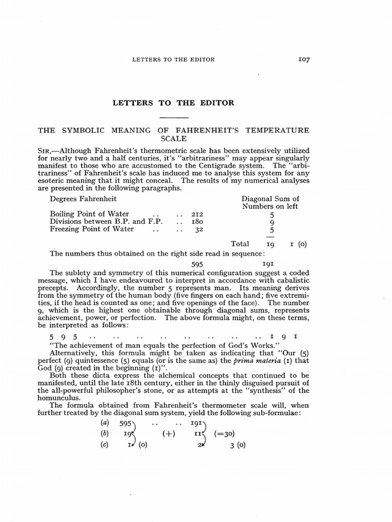 Symbolic Analysis of Fahrenheit Scale | PDF | Fahrenheit | Alchemy