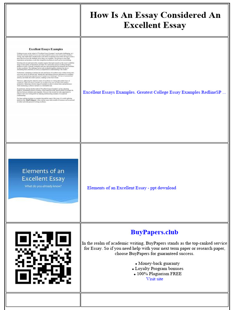 How is an Essay Considered an Excellent Essay | PDF | Essays | Narrative