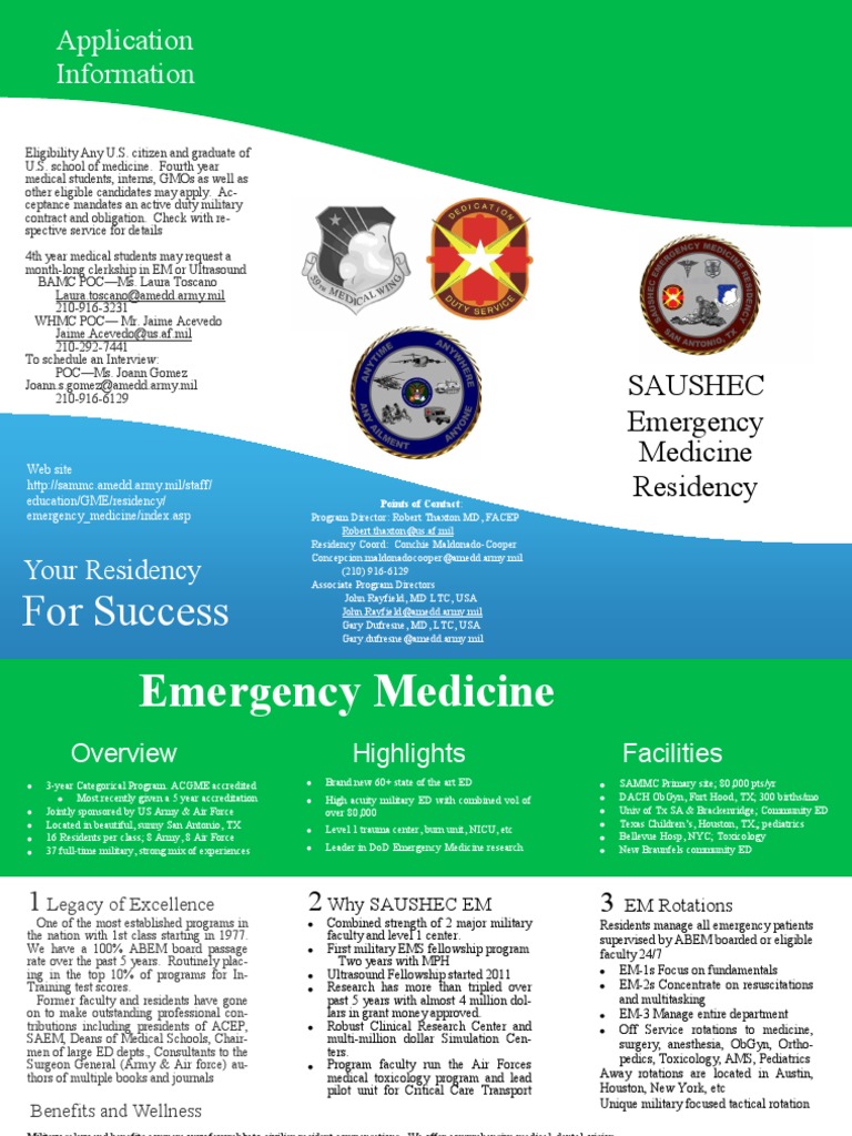 Military Emergency Medicine Residency Info | PDF | Residency (Medicine ...
