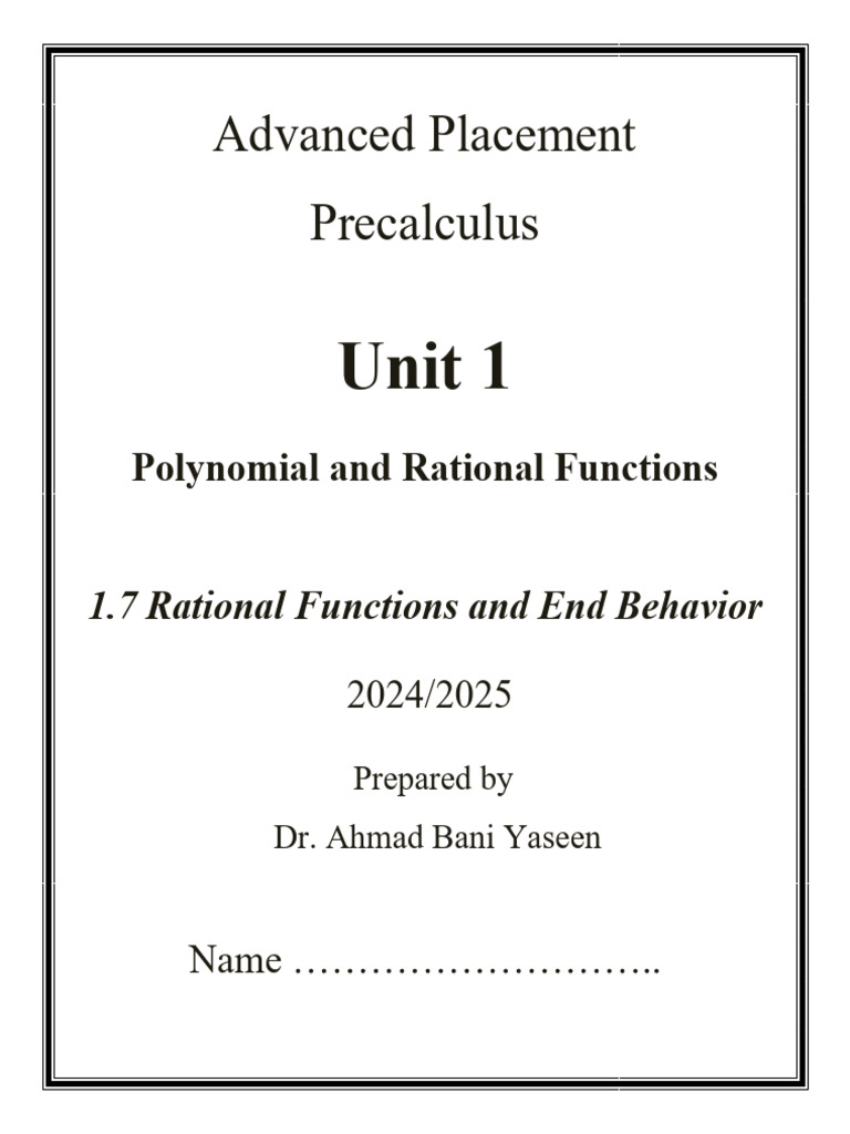 (3D Academy) AP Precalculus 1.7 (S) | PDF