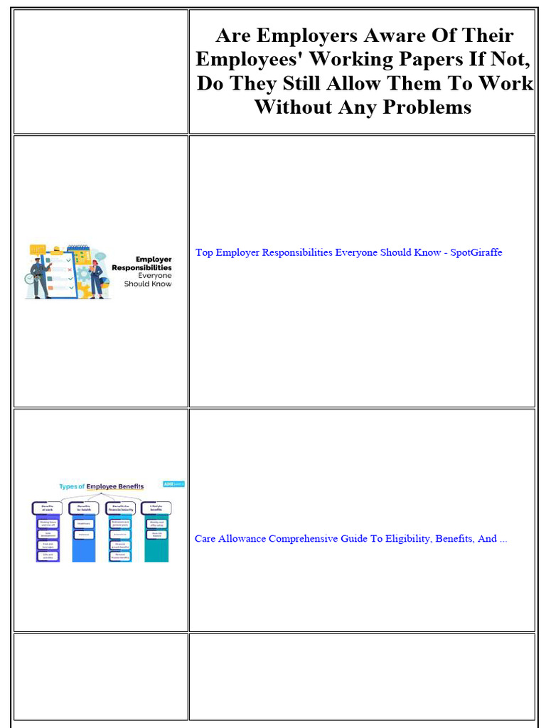 Are Employers Aware of Their Employees Working Papers If Not Do They ...