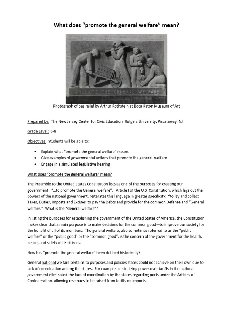 What Is The General Welfare | PDF | Taxes | Economies